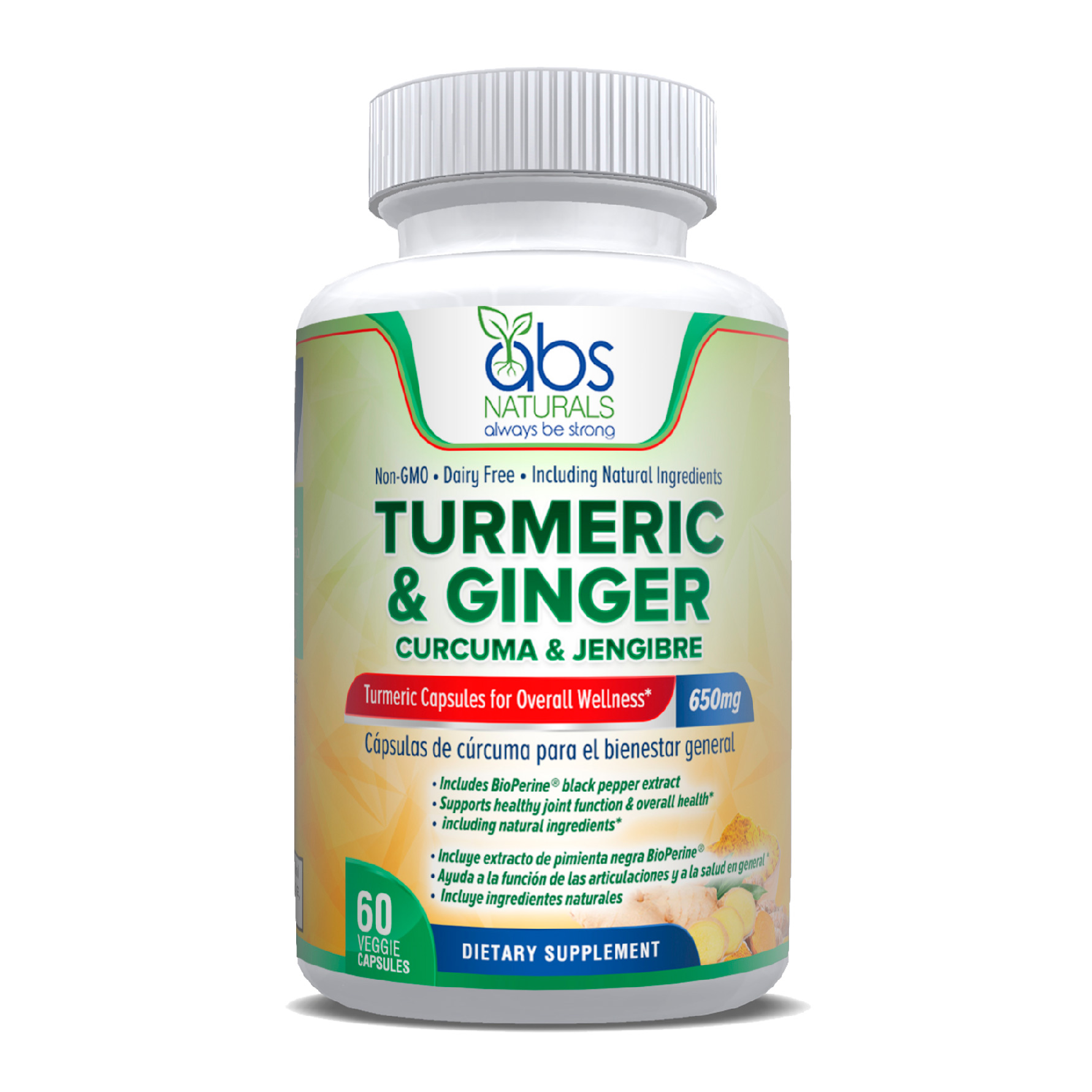 ABS Naturals Turmeric w/Ginger 60ct – Porpa